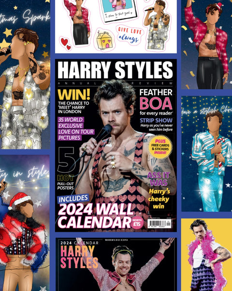 Harry Styles Annual & Calendar 2024 Magazine + Card & Stickers & Poste ...