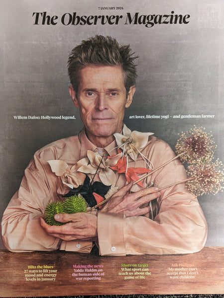 UK OBSERVER Magazine 7th January 2024 WILLEM DAFOE COVER FEATURE ...