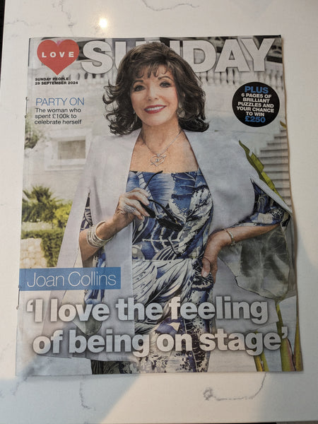 Love Sunday Magazine Sept 2024 Joan Collins - YourCelebrityMagazines