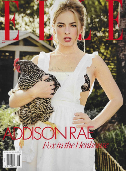 Elle Magazine May 2025 Addison Rae, Fox in the Henhouse (Label on cove ...