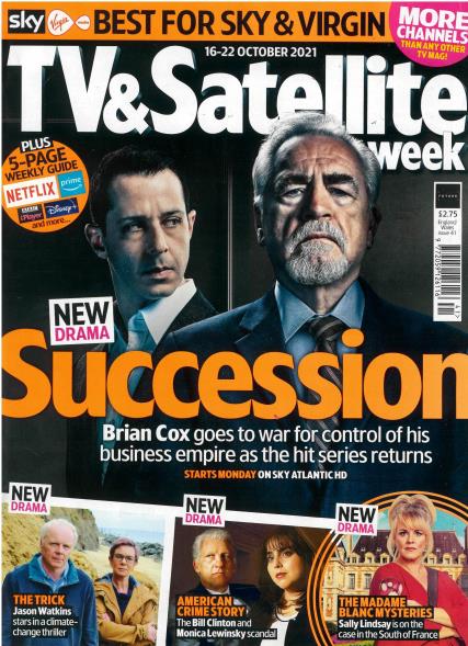 TV & SATELLITE Magazine 16/10/2021 BRIAN COX SUCCESSION Jeremy Strong ...