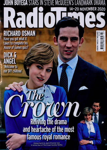 UK Radio Times Magazine 14 Nov 2020: THE CROWN Josh O'Connor EMMA CORR ...