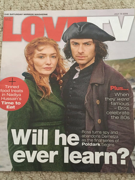 UK LOVE TV Magazine July 2019: Aidan Turner + Eleanor Tomlinson (Polda ...