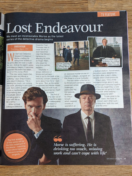 SATURDAY Mag 11/09/2021 RACHEL SHENTON Shaun Evans Zoe Henry Paul O'Gr ...